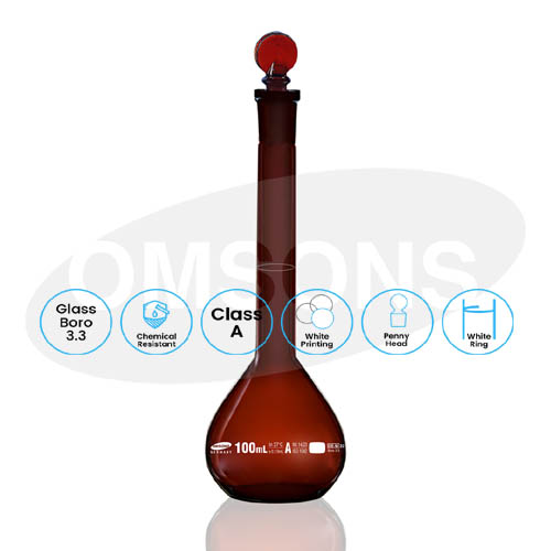 Volumetric Flask Amber Class-A DIN/ISO _ESMC, Germany - Elite ...